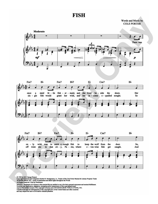 Fish: Piano/Vocal/Chords: Cole Porter - Digital Sheet Music Download