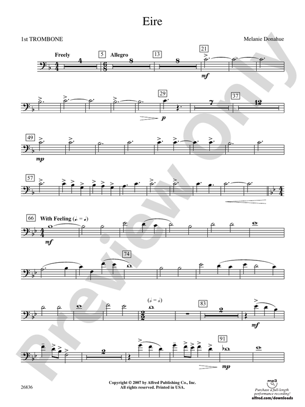 Eire: 1st Trombone: 1st Trombone Part - Digital Sheet Music Download