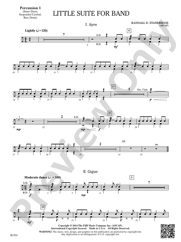 Little Suite for Band: Percussion 1: Percussion 1 Part: Randall ...
