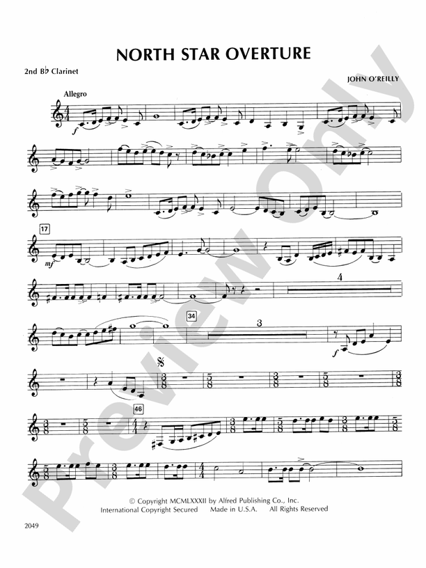 North Star Overture: 2nd B-flat Clarinet: 2nd B-flat Clarinet Part - Digital Sheet Music Download