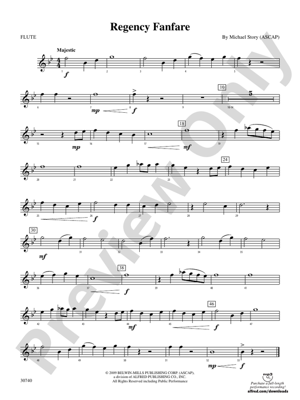 Regency Fanfare: Flute: Flute Part - Digital Sheet Music Download