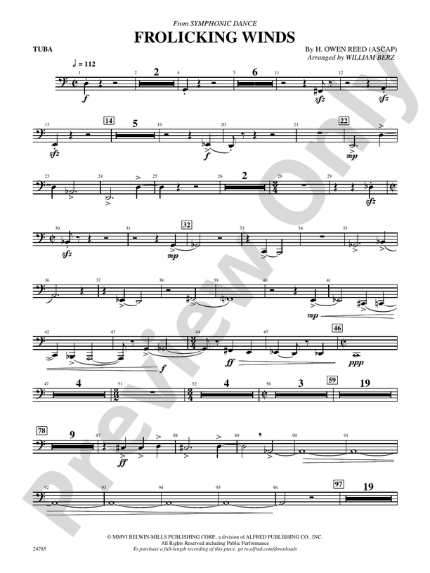 Frolicking Winds (from Symphonic Dance): Tuba: Tuba Part - Digital ...