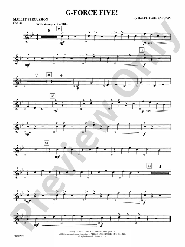 G-Force Five!: Mallets: Mallets Part - Digital Sheet Music Download