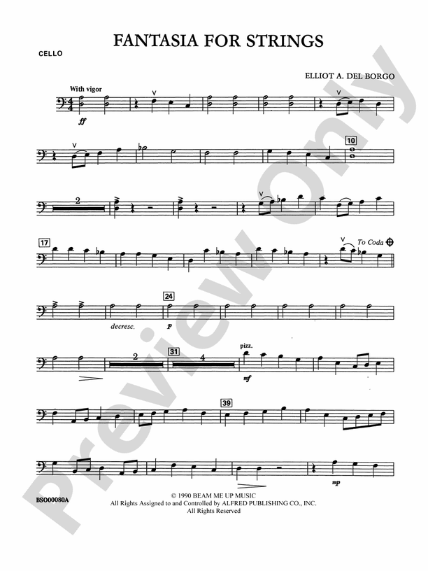 Fantasia for Strings: Cello: Cello Part - Digital Sheet Music Download