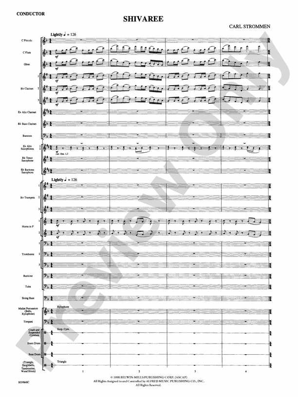 Shivaree: Concert Band Conductor Score & Parts: Carl Strommen - Digital ...