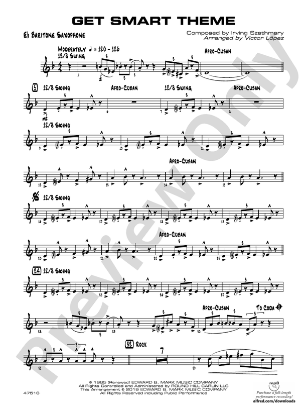Get Smart Theme: E-flat Baritone Saxophone: E-flat Baritone Saxophone ...