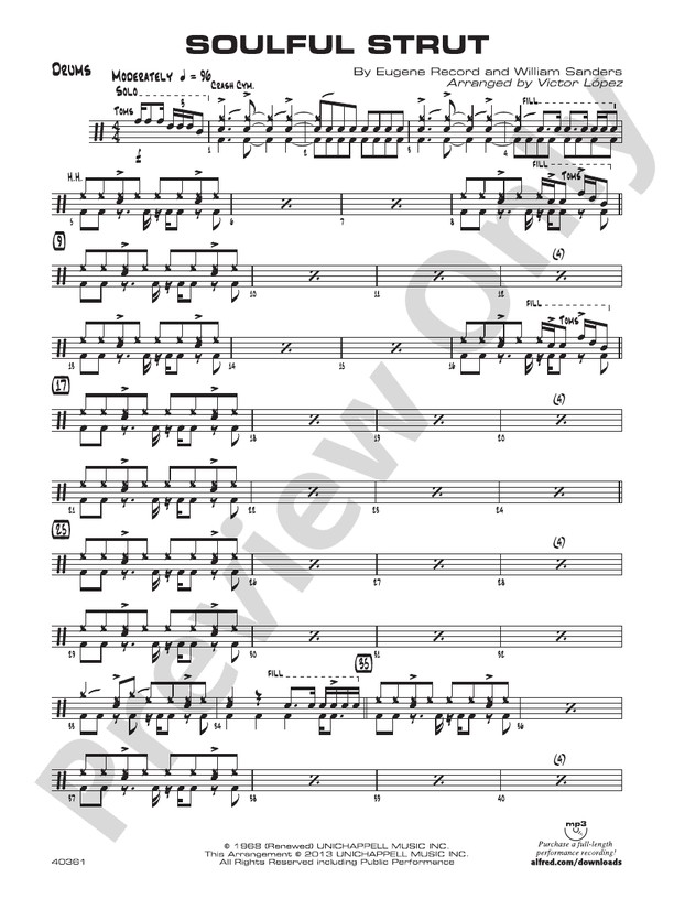 Soulful Strut: Drums: Drums Part - Digital Sheet Music Download