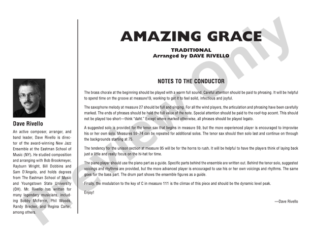 Amazing Grace: Score: Jazz Ensemble Score - Digital Sheet Music Download