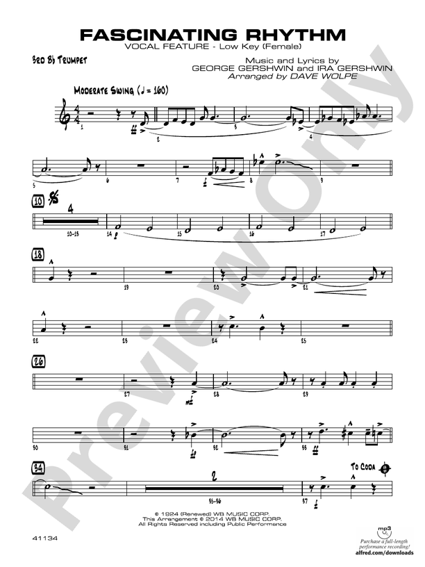 Fascinating Rhythm: 3rd B-flat Trumpet: 3rd B-flat Trumpet Part ...