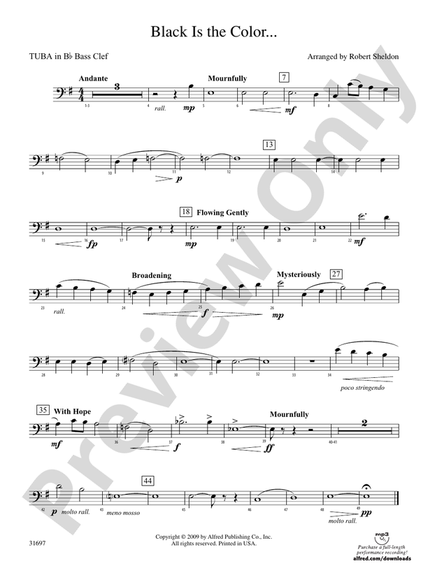 Black Is the Color...: (wp) B-flat Tuba B.C.: (wp) B-flat Tuba B.C ...