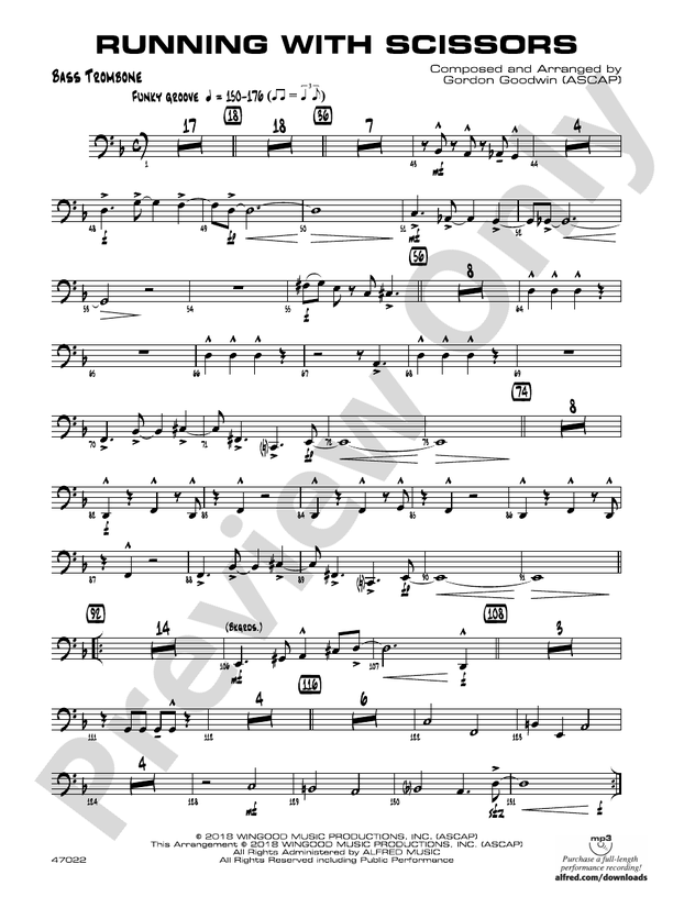 Running with Scissors: Bass Trombone: Bass Trombone Part - Digital ...