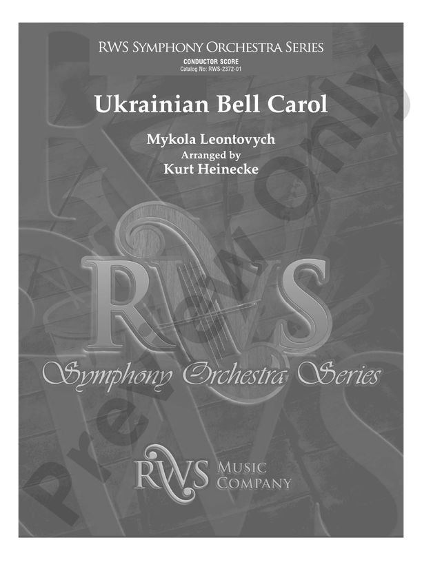 Ukrainian Bell Carol: Full Orchestra Conductor Score & Parts - Digital Sheet Music Download