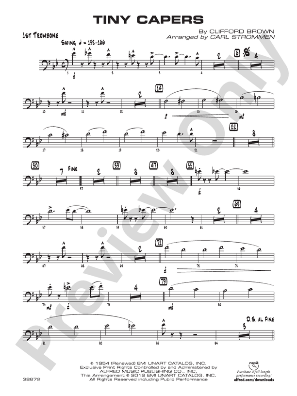 Tiny Capers: 1st Trombone: 1st Trombone Part - Digital Sheet Music Download
