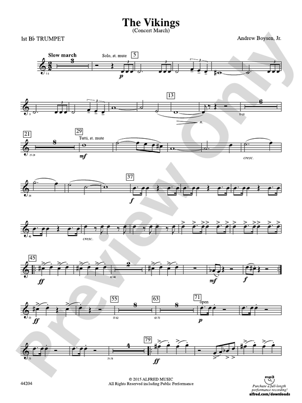 The Vikings: 1st B-flat Trumpet: 1st B-flat Trumpet Part - Digital ...