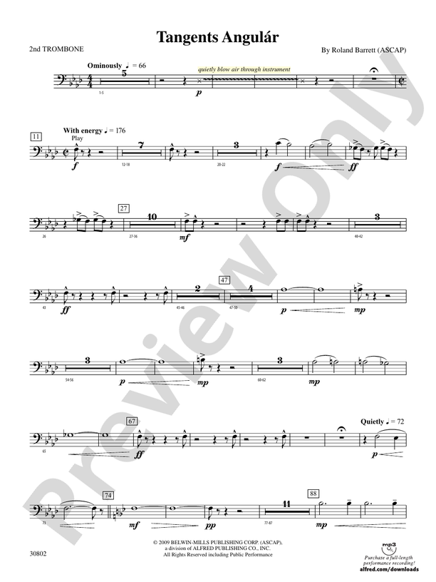 Tangents Angulár: 2nd Trombone: 2nd Trombone Part - Digital Sheet Music Download