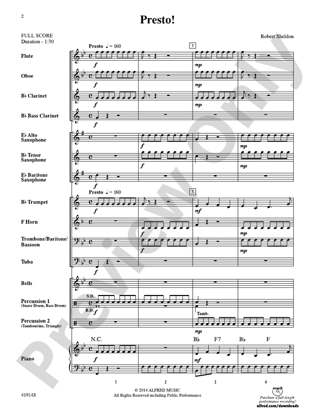 Presto!: Score: Concert Band Score - Digital Sheet Music Download