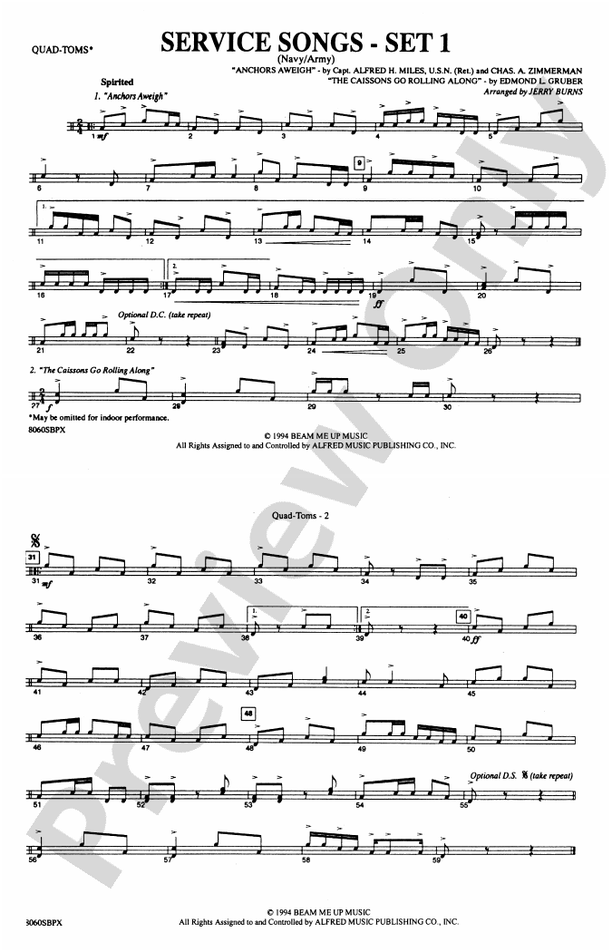 Service Songs - Set 1 (Navy/Army): Quad-Toms: Quad-Toms Part - Digital ...