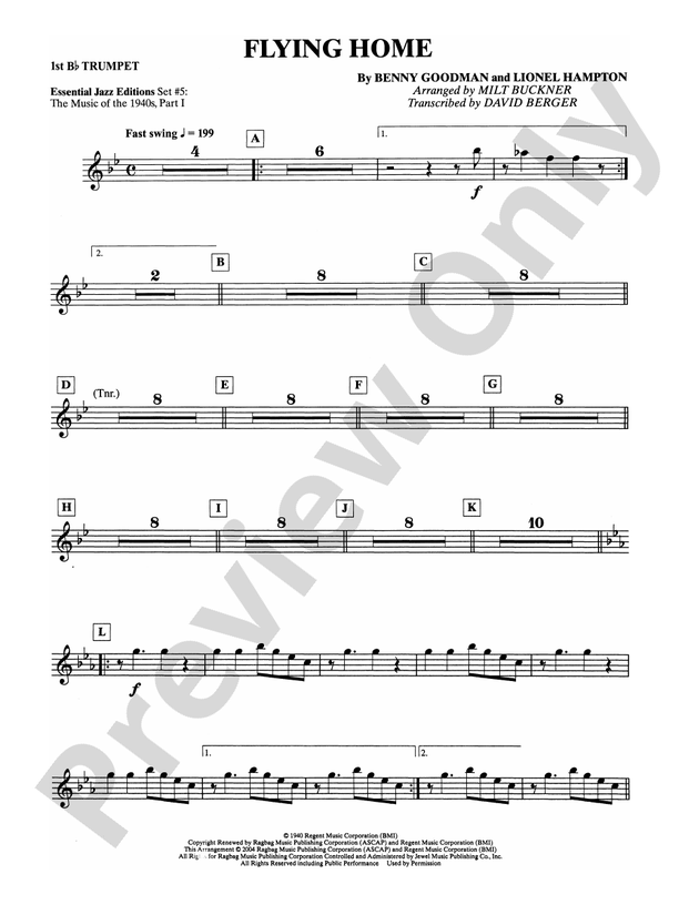 Flying Home: 1st B-flat Trumpet: 1st B-flat Trumpet Part - Digital ...