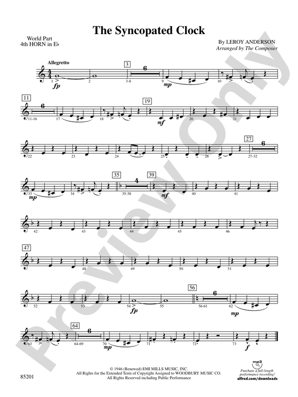 The Syncopated Clock: (wp) 4th Horn in E-flat: (wp) 4th Horn in E-flat ...