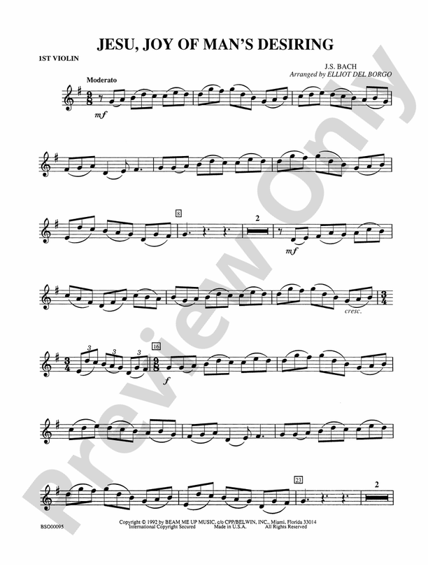 Jesu, Joy of Man's Desiring: 1st Violin: 1st Violin Part - Digital ...