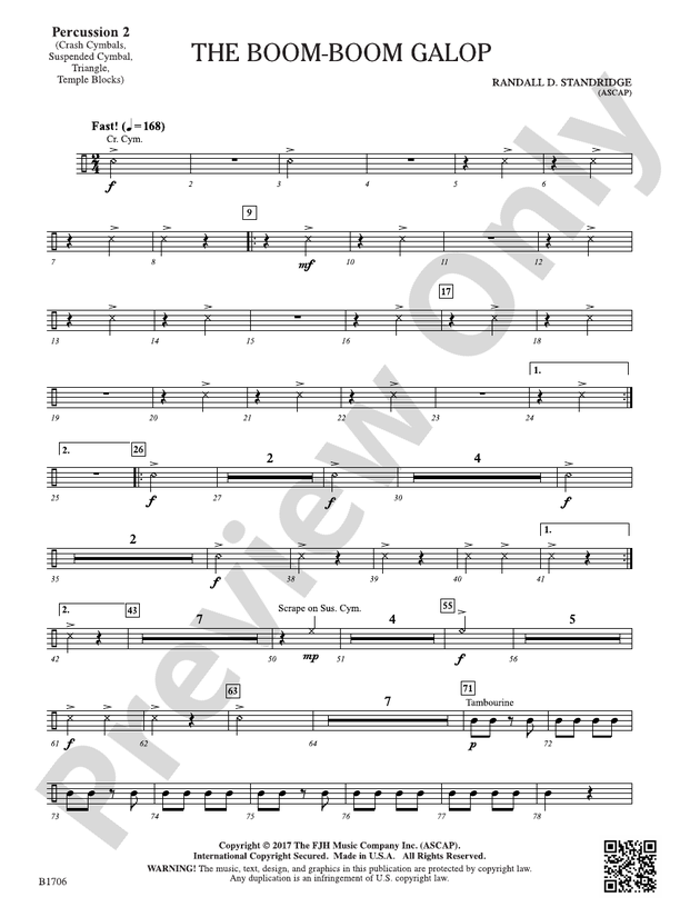 The Boom-Boom Galop: Percussion 2: Percussion 2 Part: Randall D ...