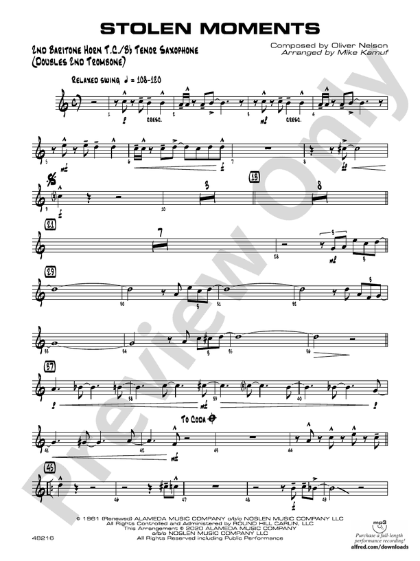 Stolen Moments: 2nd Baritone T.C.: 2nd Baritone T.C. Part - Digital Sheet Music Download