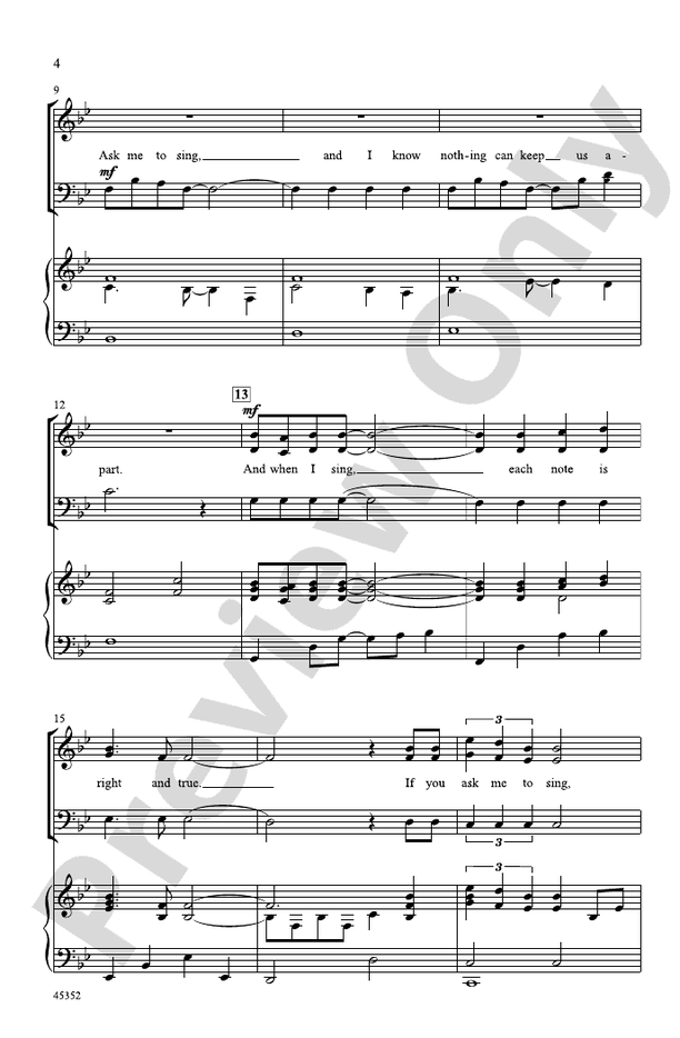 Ask Me to Sing: SAB Choral Octavo: Sally K. Albrecht - Digital Sheet ...
