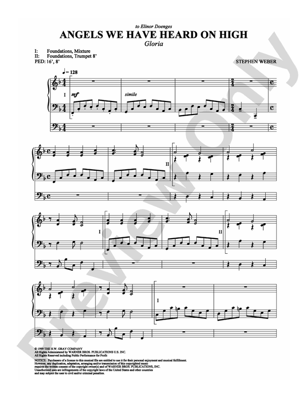 Angels We Have Heard On High (Gloria): Organ - Digital Sheet Music Download