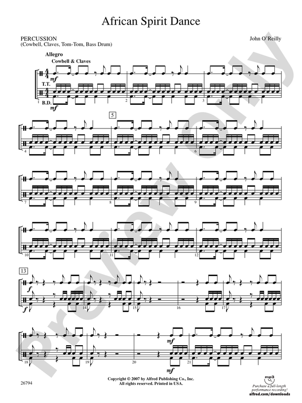 African Spirit Dance: 1st Percussion: 1st Percussion Part - Digital ...
