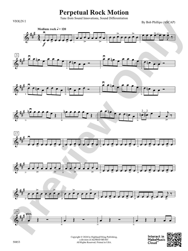 Perpetual Rock Motion: 1st Violin: 1st Violin Part - Digital Sheet ...