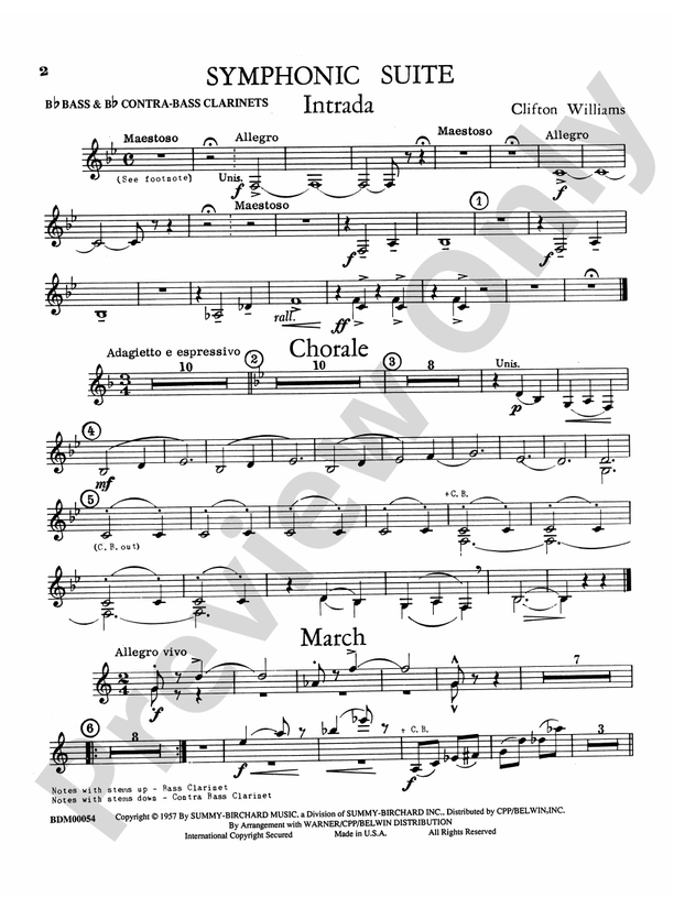 Symphonic Suite: B-flat Bass Clarinet: B-flat Bass Clarinet Part ...
