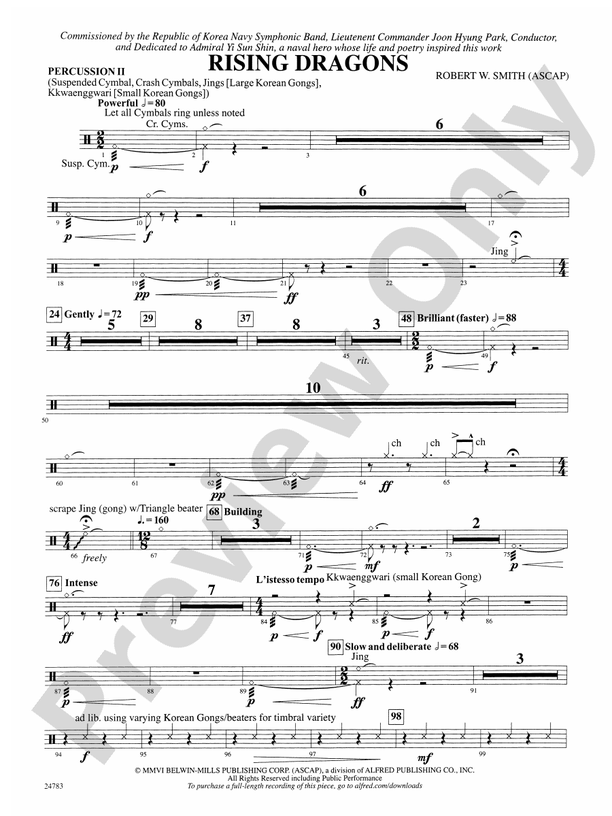 Rising Dragons: 2nd Percussion: 2nd Percussion Part - Digital Sheet ...