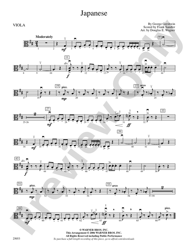 Japanese: Viola: Viola Part - Digital Sheet Music Download