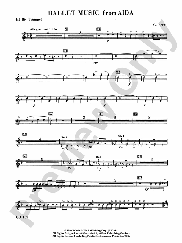 Ballet Music from Aïda: 1st B-flat Trumpet: 1st B-flat Trumpet Part ...