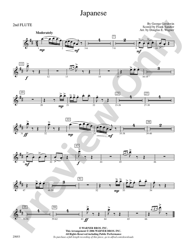 Japanese: 2nd Flute: 2nd Flute Part - Digital Sheet Music Download