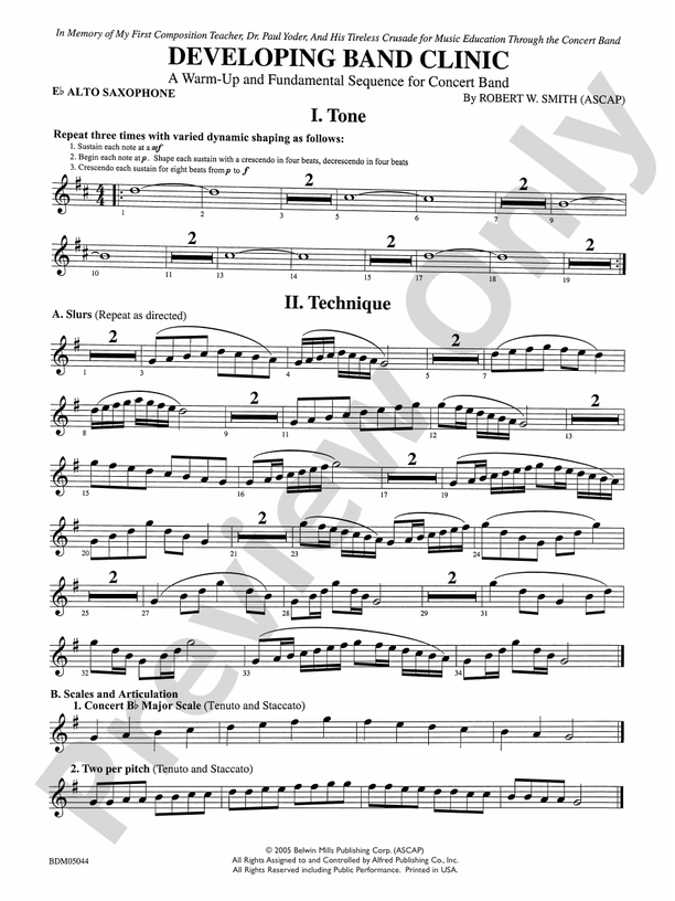 Developing Band Clinic (A Warm-Up and Fundamental Sequence for Concert ...