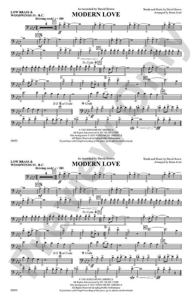 Modern Love: Low Brass & Woodwinds #1 - Bass Clef: Low Brass ...