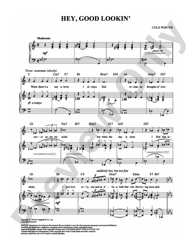 Hey, Good Lookin': Piano/Vocal/Chords: Cole Porter - Digital Sheet ...