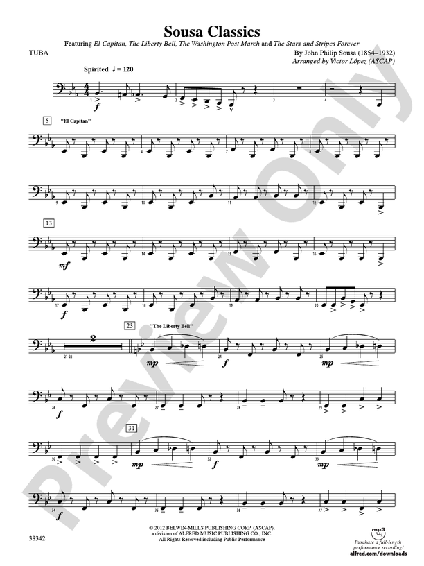 Sousa Classics: Tuba: Tuba Part - Digital Sheet Music Download
