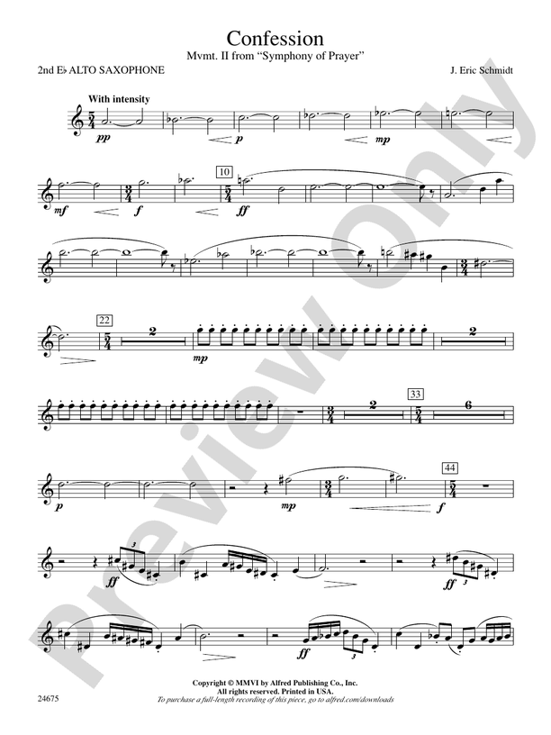 Confession (Movement 2 of Symphony of Prayer): 2nd E-flat Alto ...