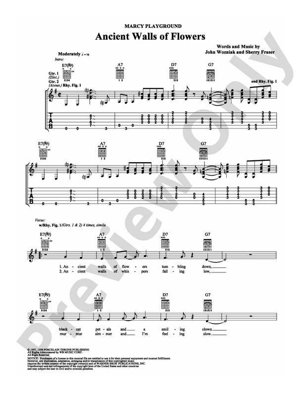 Ancient Walls of Flowers: Guitar TAB: Marcy Playground - Digital Sheet ...