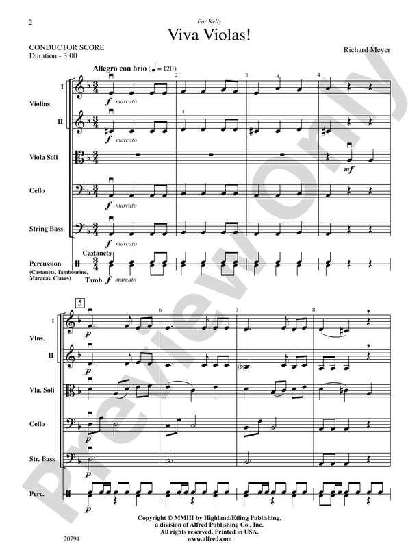 Viva Violas!: Score: String Orchestra Score - Digital Sheet Music Download