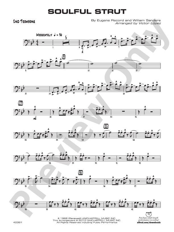 Soulful Strut: 2nd Trombone: 2nd Trombone Part - Digital Sheet Music Download