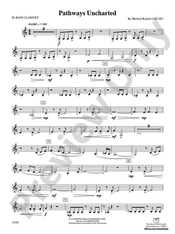 Pathways Uncharted: B-flat Bass Clarinet: B-flat Bass Clarinet Part ...