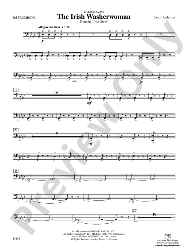 The Irish Washerwoman (from the Irish Suite): 3rd Trombone: 3rd ...