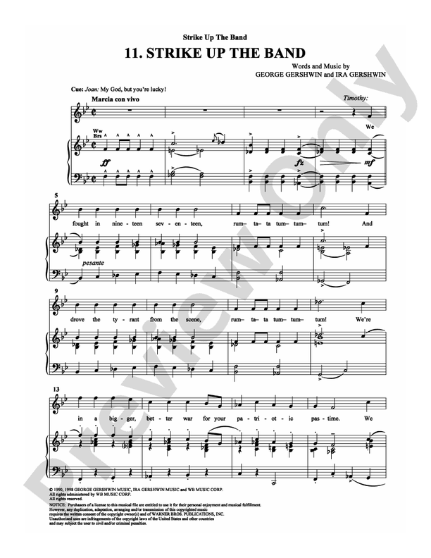 Strike Up the Band: Piano/Vocal/Chords: George Gershwin - Digital Sheet ...