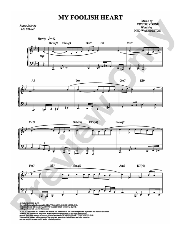 My Foolish Heart: Piano: Liz Story - Digital Sheet Music Download