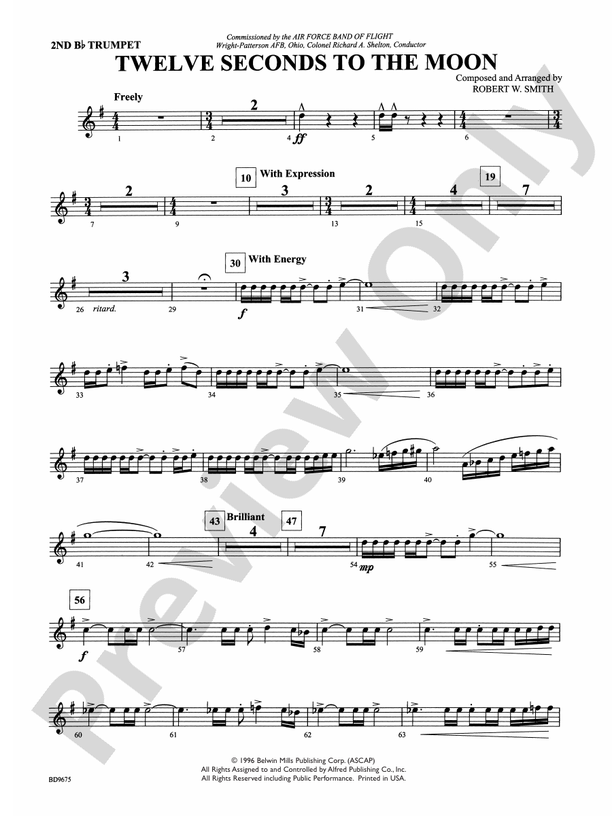 Twelve Seconds to the Moon: 2nd B-flat Trumpet: 2nd B-flat Trumpet Part - Digital Sheet Music ...