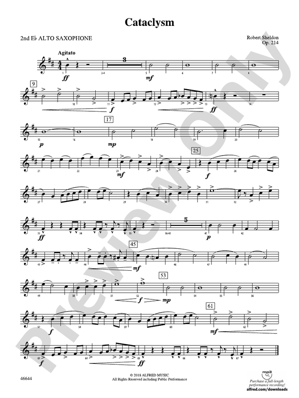 Cataclysm: 2nd E-flat Alto Saxophone: 2nd E-flat Alto Saxophone Part - Digital Sheet Music Download
