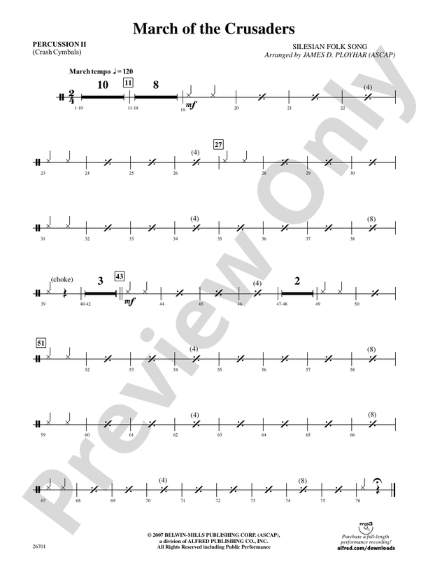 March of the Crusaders: 2nd Percussion: 2nd Percussion Part - Digital ...